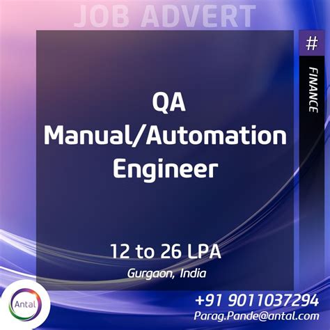 Antal International On Linkedin Job Qa Automation Engineer