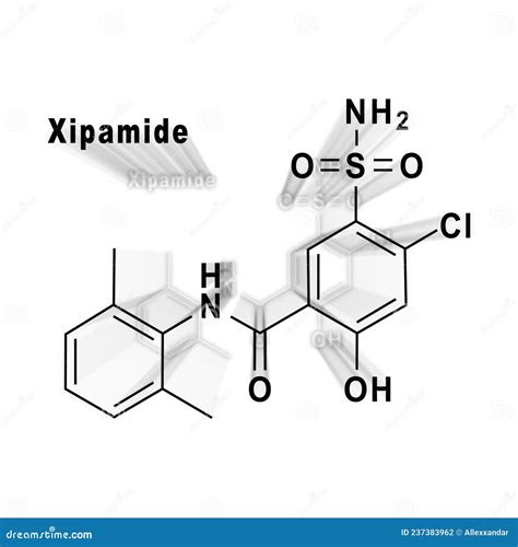 Xipamide Molecule Chemical Structure Royalty Free Stock Image