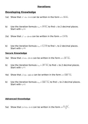 Iteration To Estimate Solutions To Higher Order Equations Teaching Resources