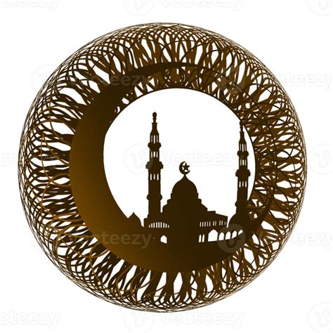 Islamic Element Decoration For Special Celebration Greeting Card