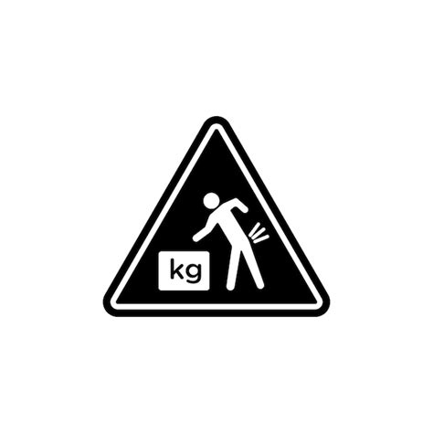 Warning Heavy Object Sign Icon Set Caution For Lifting Risks With Heavy Lift And Warning Vector