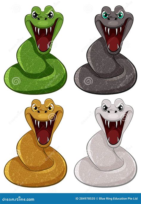 Slither Snakes Top View Vector Icons Set 104839095