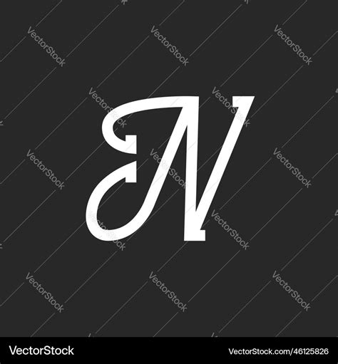 Cursive N Font