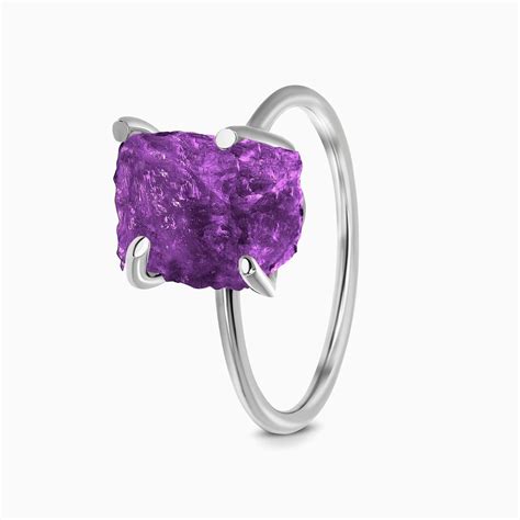 Сребърен пръстен с естествен камък Аметист Silenti Jewelry Jewelry