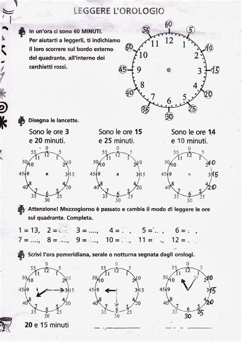 Insegnare A Leggere Lorologio Ai Bambini School Math And Algebra