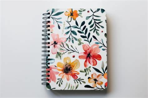 A Vibrant Floral Notebook Showcasing Colorful Blossoms Perfect For Journaling Or Sketching At A