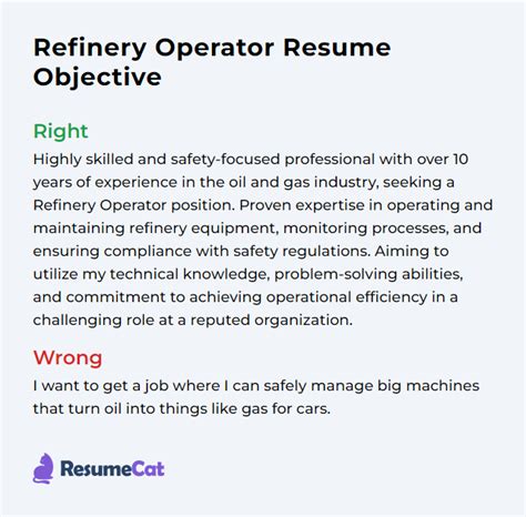 Top 17 Refinery Operator Resume Objective Examples