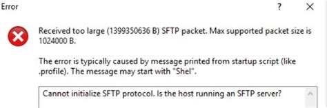 Winscp Error Received Too Large Sftp Packet Amtech Academy
