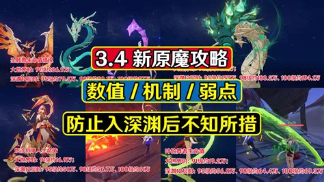 原神：34版本新原魔太强打不过？数值和机制介绍，为深渊做准备 哔哩哔哩