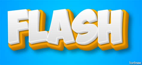 Flash Yellow White 3d Text Effect Generator