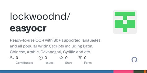 Github Lockwoodnd Easyocr Ready To Use Ocr With 80 Supported Languages And All Popular