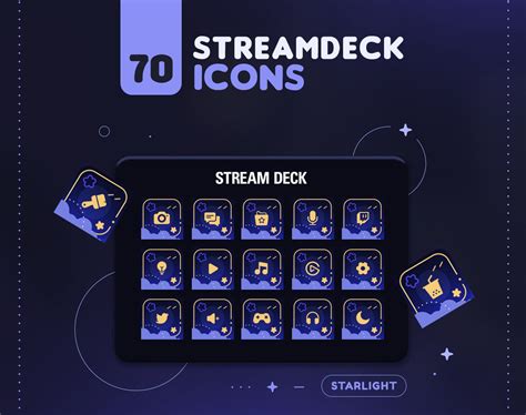 Starlight Streamdeck Icon Set 70 Cute Starry Sky Icon Pack Etsy Australia