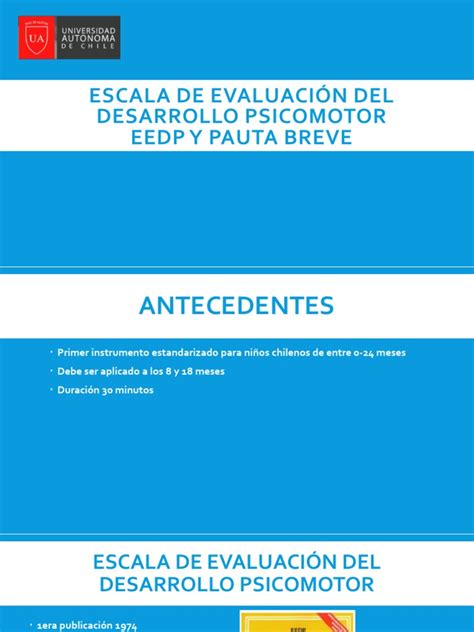 Evaluación Del Desarrollo Psicomotor Eedp Pdf Sicología