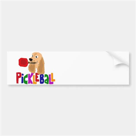 Funny Cocker Spaniel With Pickleball Paddle Bumper Sticker