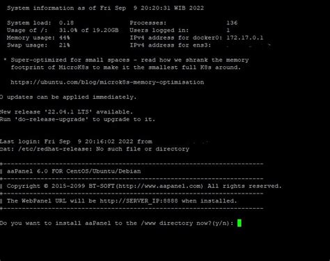 The Installation Always Appears When Accessed Via SSH AaPanel Free Hosting Control Panel