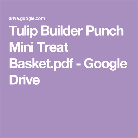 Tulip Builder Punch Mini Treat Basket
