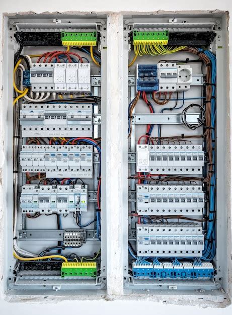 회로 차단기가 있는 전압 배전반 프리미엄 사진