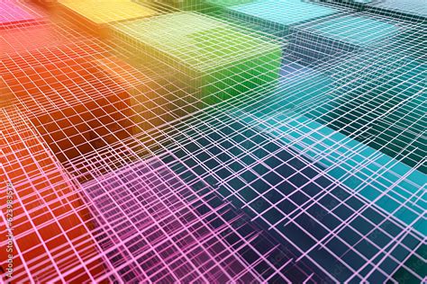 Multi Colored 3d Grid Generative Ai A Digital Rendering Of A 3d Multi