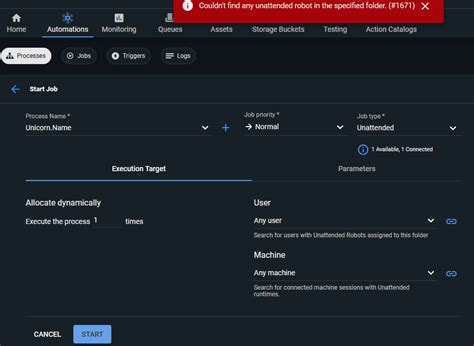 help couldn t find any user with unattended robot permissions in the