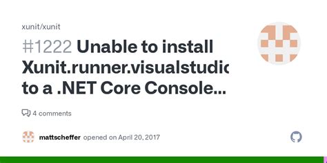 Unable To Install Xunit Runner Visualstudio To A Net Core Console App Issue Xunit