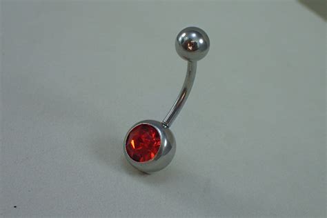 Ruby Navel Ring Belly Button Jewelry Belly Button Ring Piercing July