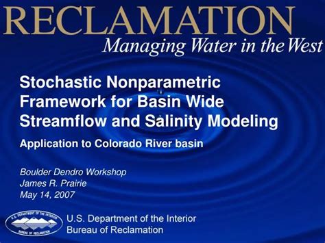 Ppt Stochastic Nonparametric Framework For Basin Wide Streamflow And Salinity Modeling