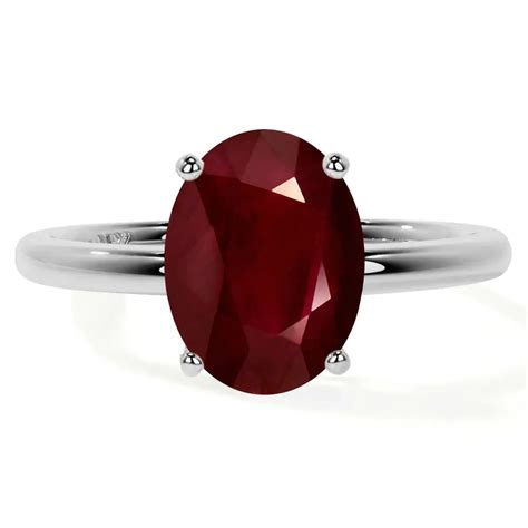 Traditional Oval Ruby Solitaire Ring 225cts Aa Quality
