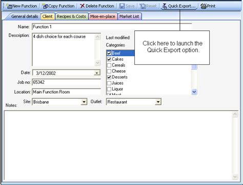 Exporting Data Quick Export Options The Function Quick Export