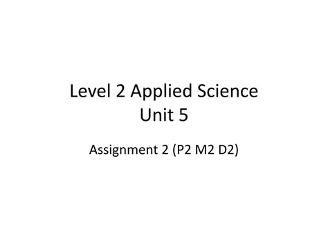 PPT Level 2 Applied Science Unit 5 PowerPoint Presentation Free Download ID 2080712
