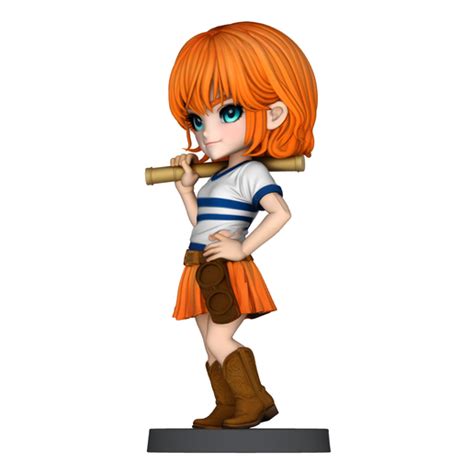 🎨 Nami One Piece Live Action Chibi Navigator Figure Fan Art ・ Stl