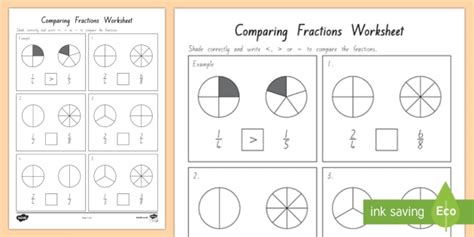 Comparing Fractions Worksheet Teacher Made