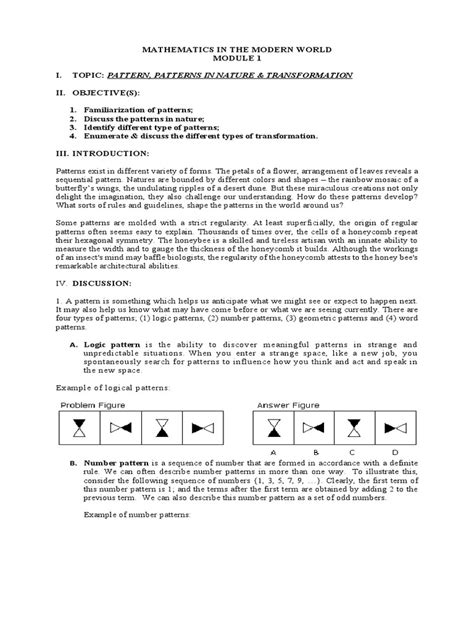 Mmw Module 1 Patterns Transformation And Fractals Pdf Fractal Mmw Module 1 Patterns Transformation And Fractals Pdf Fractal