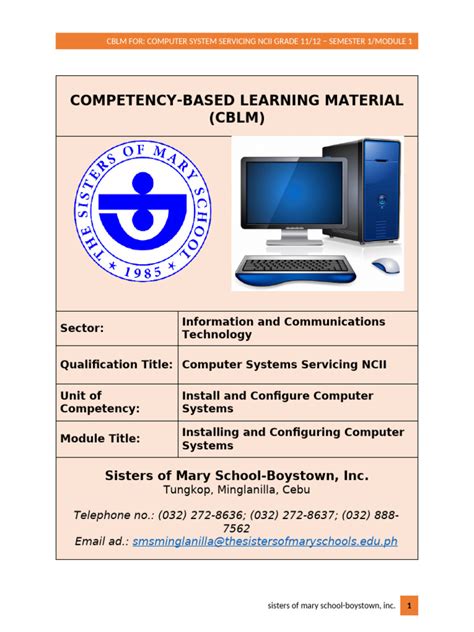 Module 1 Tvet Cblm Css G11 12 Pdf Random Access Memory Dynamic Random Access Memory