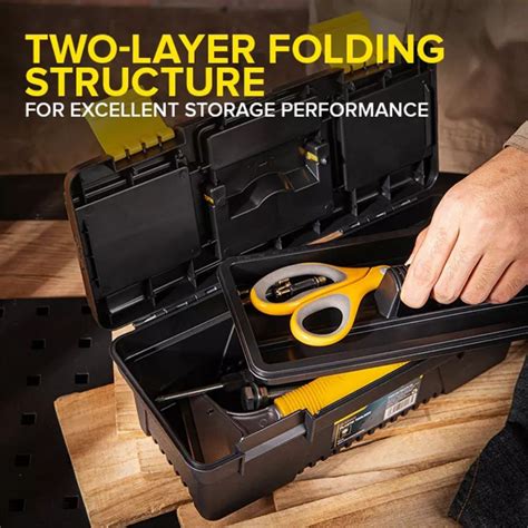 Deli 12 13 14 15 Inch Tool Box Heavy Duty Plastic Tool Storage Box