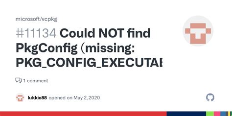 Could Not Find Pkgconfig Missing Pkgconfigexecutable · Issue