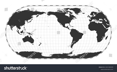 Vector World Map Eckert Iii Projection Stock Vector Royalty Free 2221305979 Shutterstock