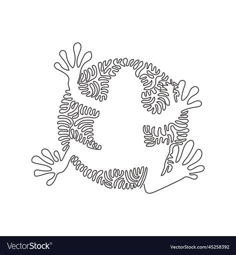 Continuous One Curve Line Drawing Of Funny Frog Vector Image