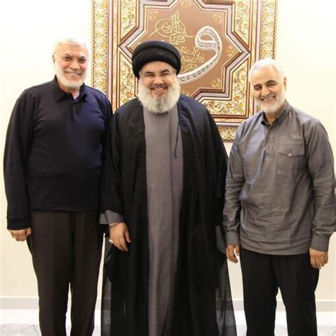 تصویر کمتر دیده شده از دو شهید محبوب با سید مقاومت ابومهدی المهندس و