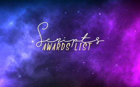 Never Enough Design Script Awards List