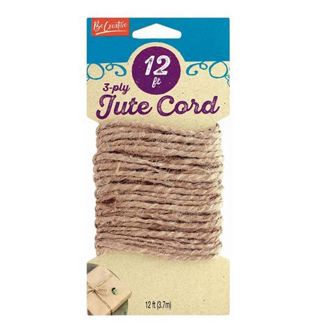 Leisure Arts Jute Cord 3 Ply 12ft Natural Jute String For Crafts Wrapping Tying Jewelry