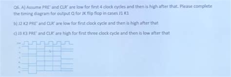 Solved 06 A Assume Pre And Clr Are Low For First 4 Clock