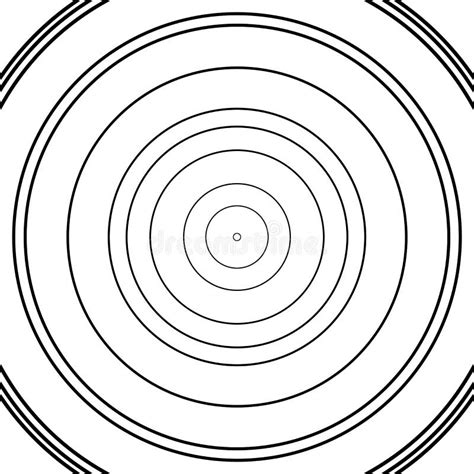 Concentric Circles Pattern Abstract Monochrome Geometric Illustration Stock Vector