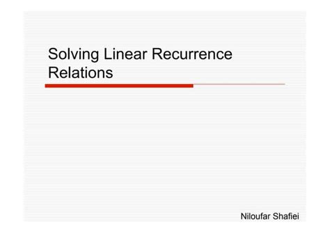 Daa Linear Recurrences Pdf
