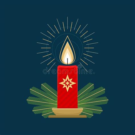 Christmas Vector Illustration Holiday Advent Candle Stock Vector Illustration Of Holiday