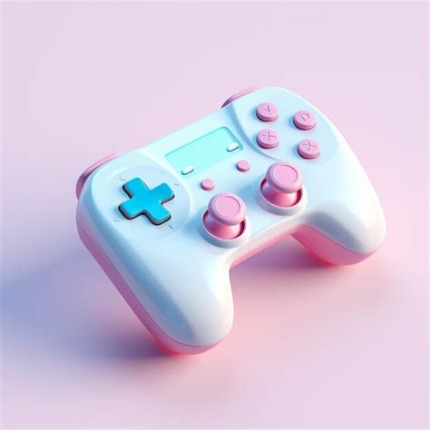 Premium Photo A Close Up Of A Pink And Blue Game Controller On A Pink Surface Generative Ai