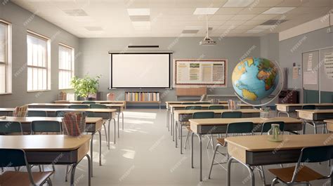 Premium Photo A Classroom With Interactive Displays On Sustainable Practices