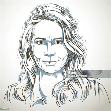 예술적 손으로 그린 벡터 이미지 그녀의 얼굴에 주름이있는 화가 소녀의 흑백 초상화 감정 테마 일러스트 사람 얼굴에 대한 스톡 벡터 아트 및 기타 이미지 Istock