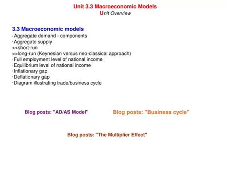 PPT Unit Macroeconomic Models U Nit Overview PowerPoint Presentation ID