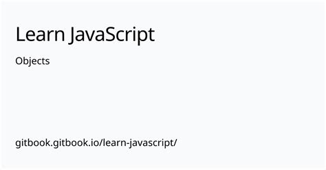 Objects Learn Javascript