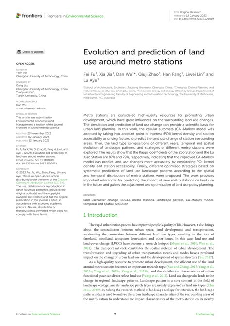 Pdf Evolution And Prediction Of Land Use Around Metro Stations